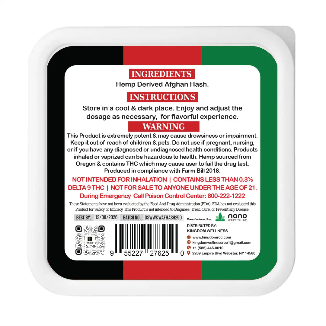 THCA Hash - Afghan, Moroccan Hash - Kingdom Wellness & Dispensary